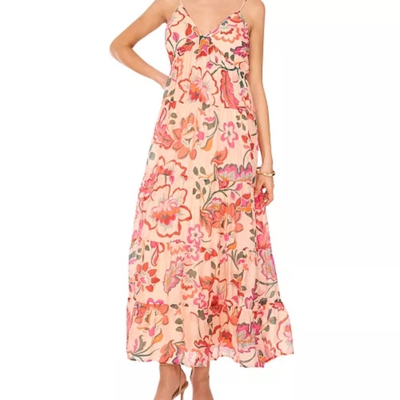 1. State | Dresses | State Pink And Orange Floral Maxi Dress | Poshmark